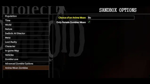 Anime Moan Zombies mod for Project Zomboid - ProjectZomboidMods.com